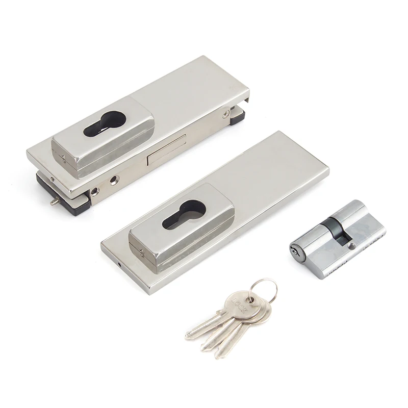 Commercial Frameless Glass Door Patch Fittings Lock Swing Glass Door ...