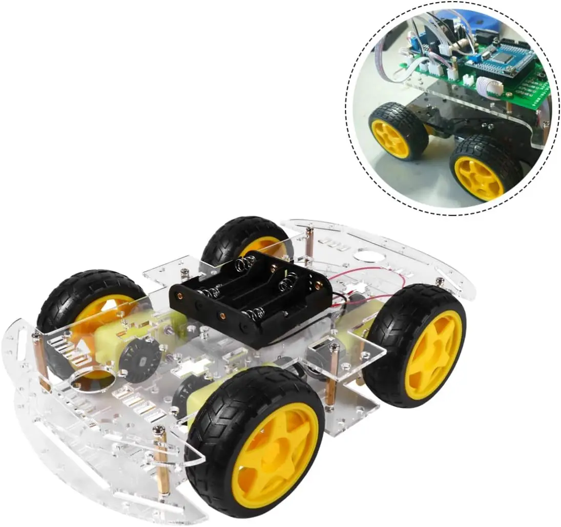 Diy Robot Car Smart Chassis Kit With Speed Encoder 4 Wheel 2 Layer For Ar Duino Uno Mega2560 ...