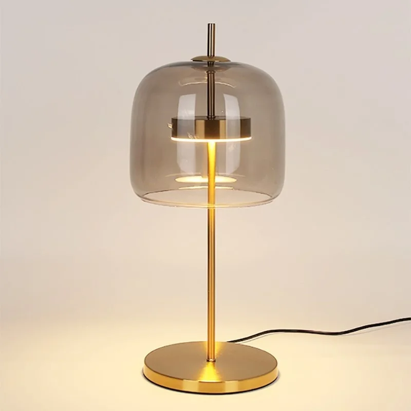 Postmodern Scandinavian Electric Iron Glass Table Lamp with LED Light ...