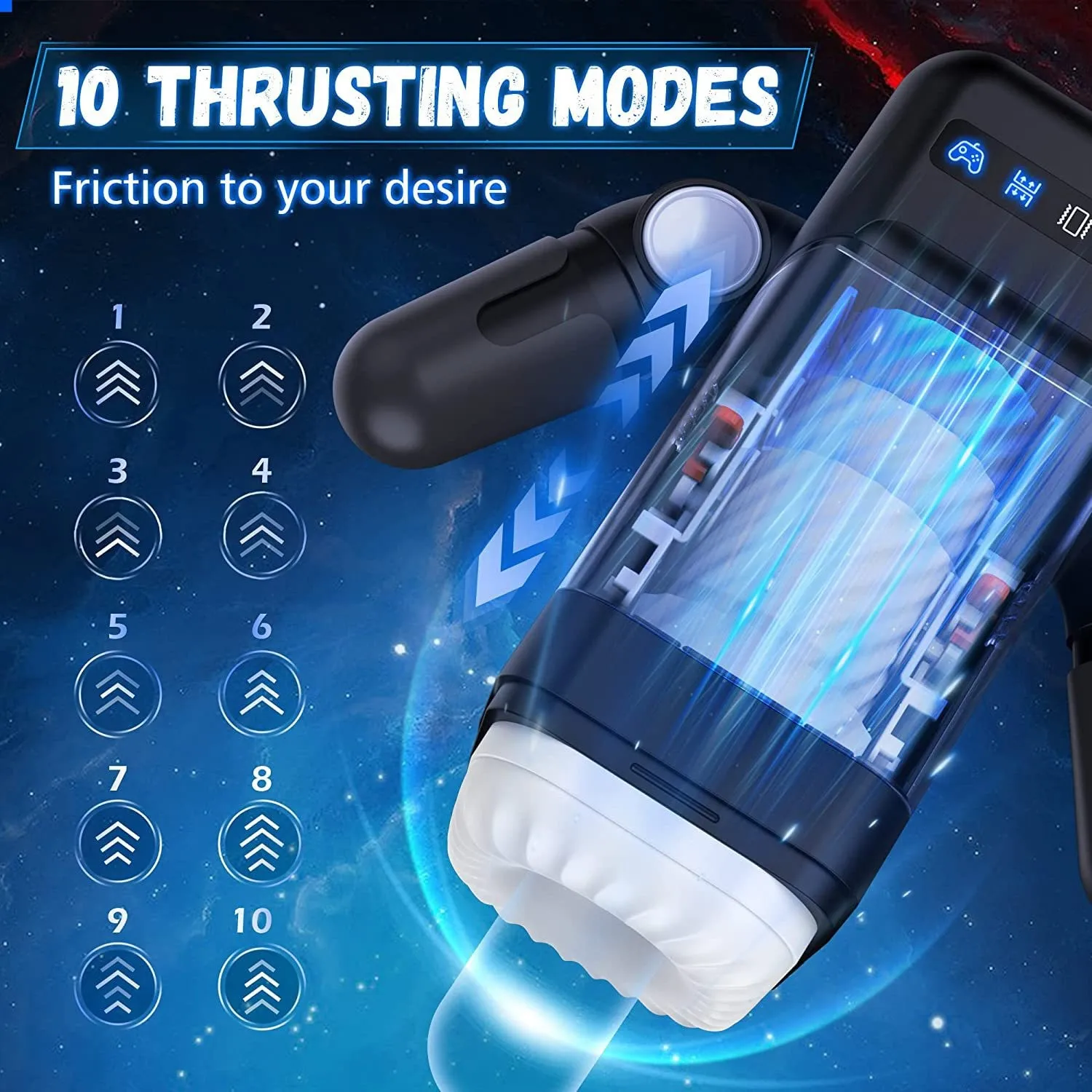 Heating Function And Phone Holder 10 Thrusting Vibration Modes Robot ...