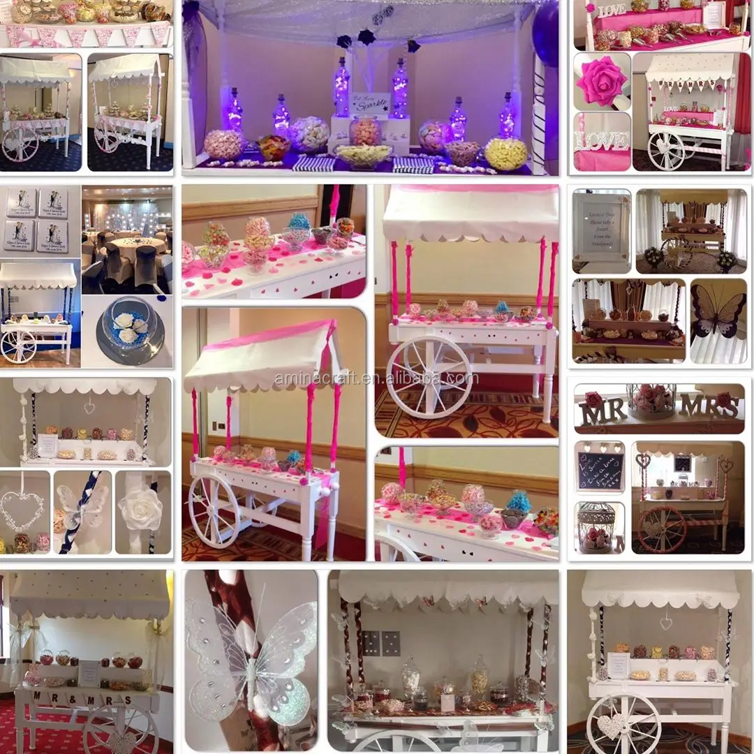 Amina Craft Customized Wedding Candy Cart Wooden Candy Cart Handle Cart ...