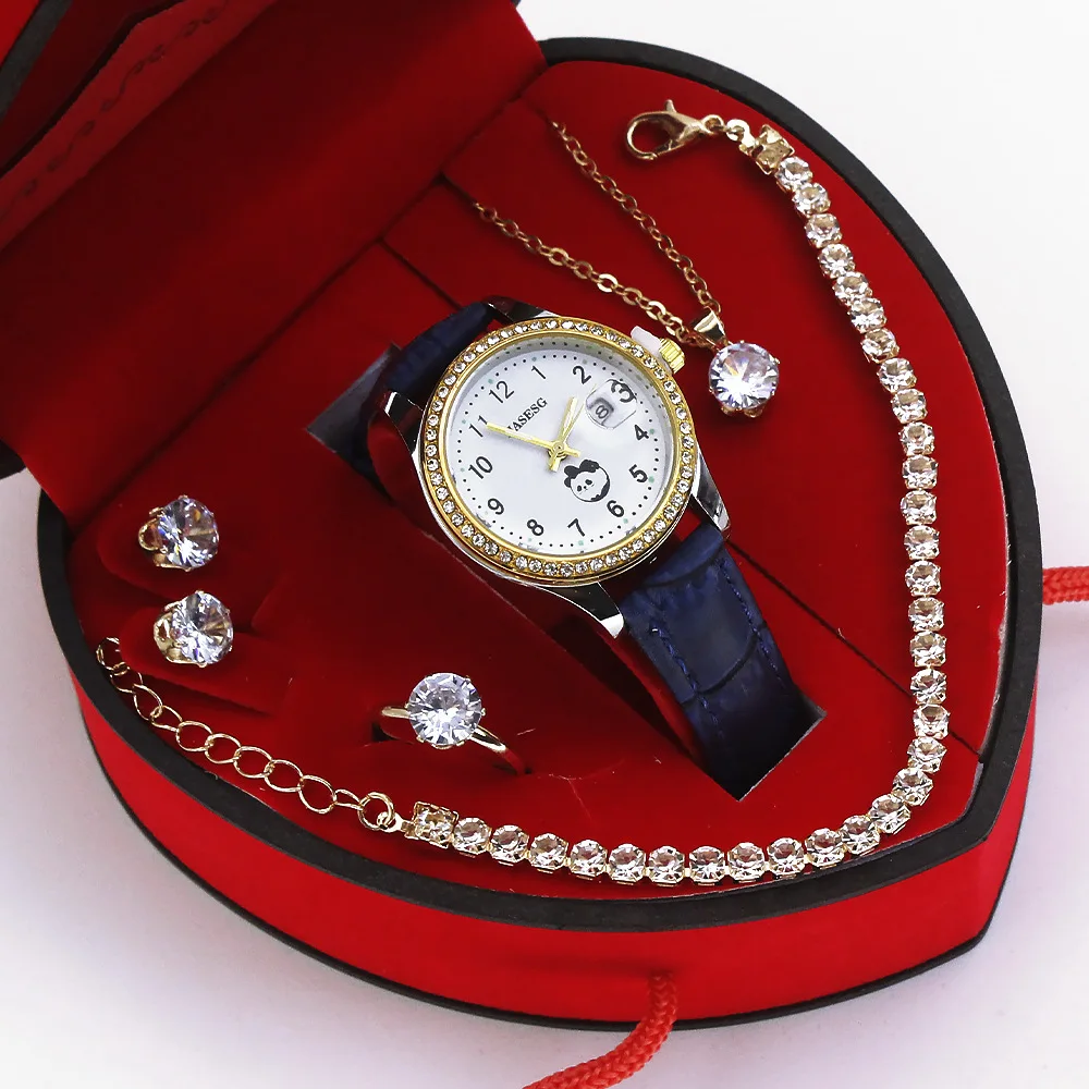 SYN-20 Luxury Small Crystal Dial High Quality Alloy Case Leather Strap ...