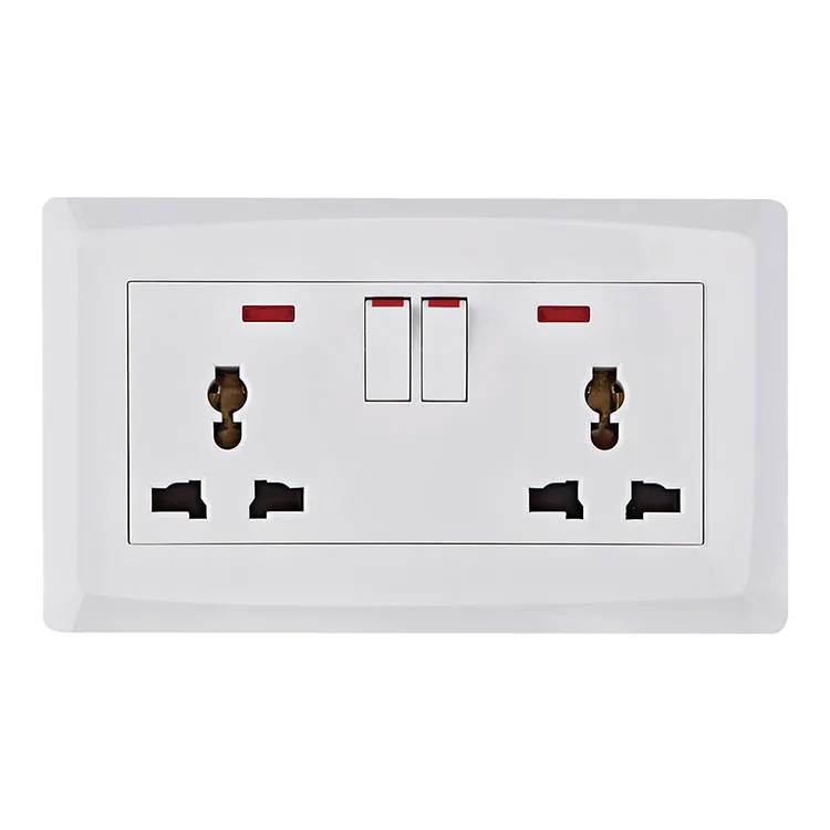 Wall Switches and Socket 16A Universal Electrical Socket 2 Switch With Neon| Alibaba.com