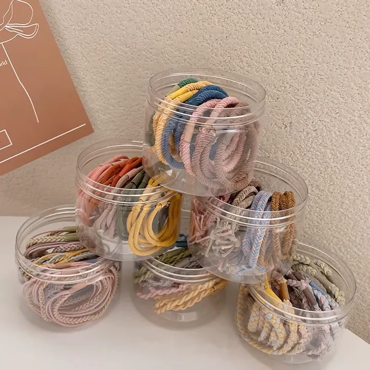 Women 20pcs/box Head Rope Simple Hair Circle Rope For Girl Hair Tie ...