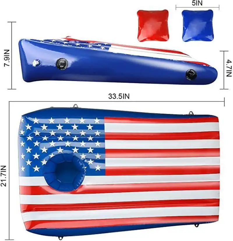 Pool Cornhole Game Set Inflatable Floating Bean Bag Toss Water Game ...