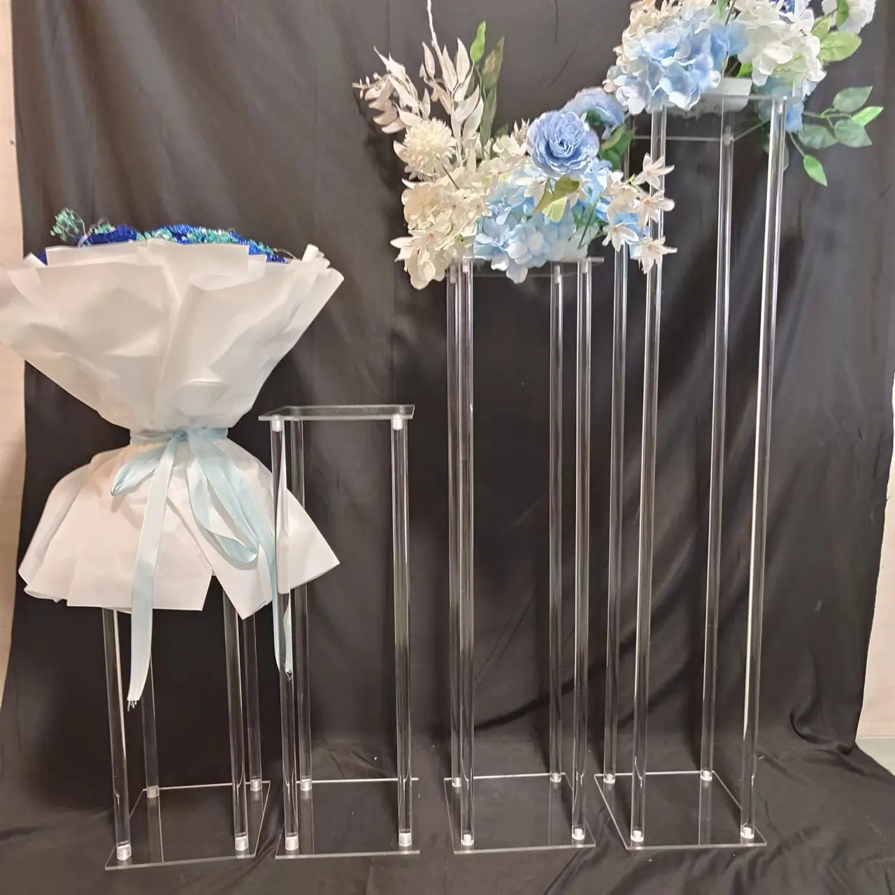 Acrylic Wedding Props Flower Stand Display Creative Wedding Decor Stage ...
