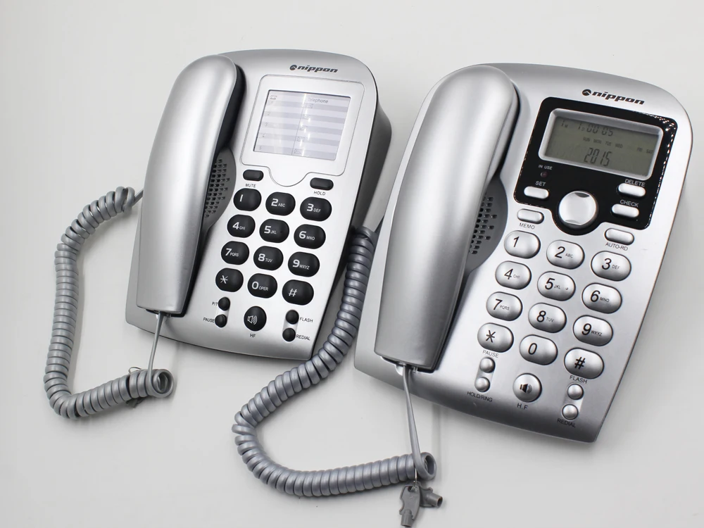 Hot selling single line corded telephone with Caller ID, phone blue ...