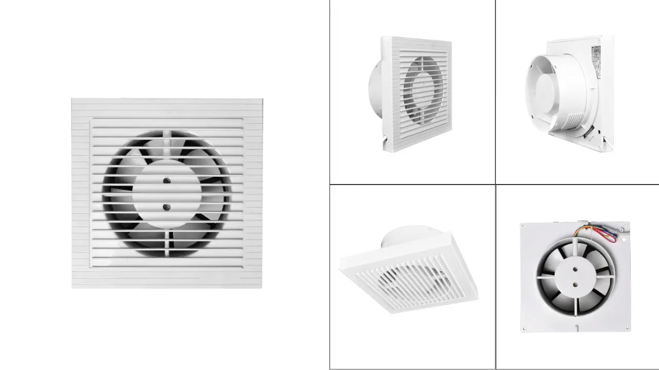 Best Price High Quality 7 Blades Bathroom Exhaust Fan Square With ...