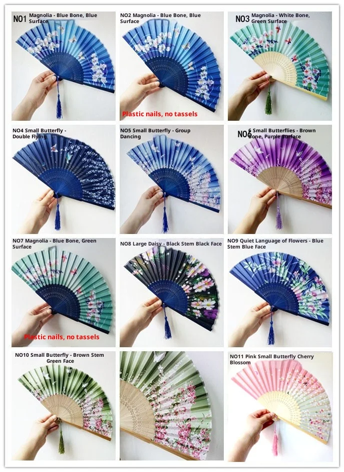 Hand Held Folding Fan Chinese Classic Decor Fan Handheld for Women Wave ...