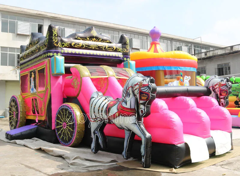 Princess Cinderella Carriage Bouncy Castle - Fun for Kids