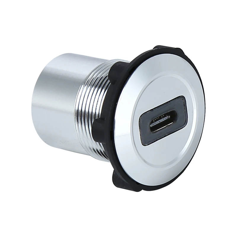 22mm Panel Mount Cutout Round Hole Install Usb-c Type Socket/connector ...