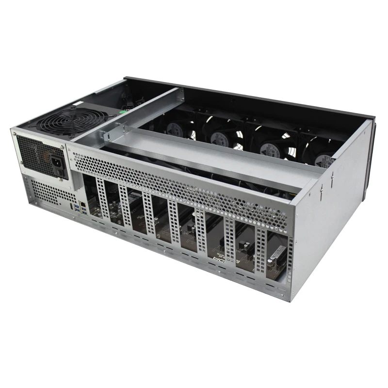 4u Computer Server Case 8 Gpu Case Rig Frame With 4 Fans Server Case ...