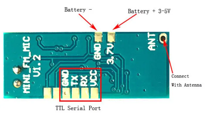 Mini FM Transmitter Module - Wireless Microphone Board