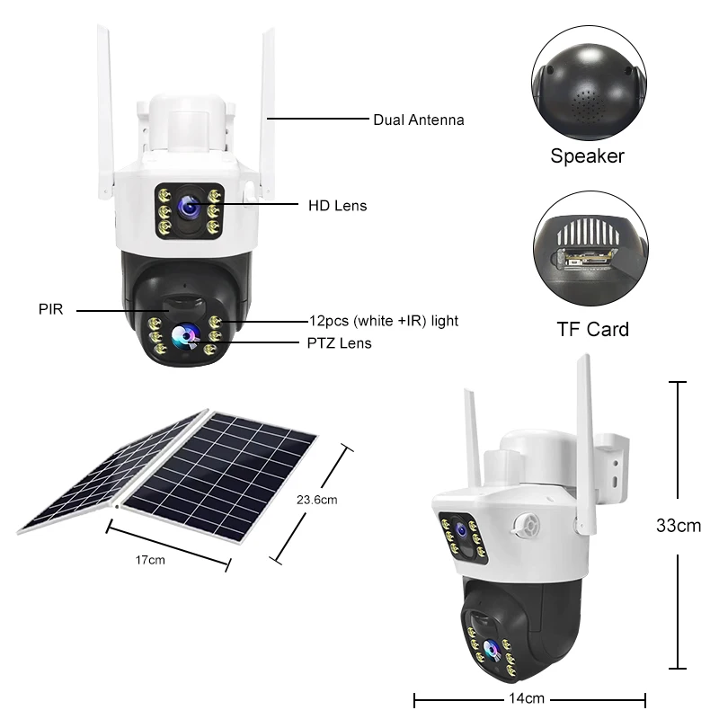4mp V380 Pro 4g/wifi Solar Powered Outdoor Cctv Network Camera 360 ...