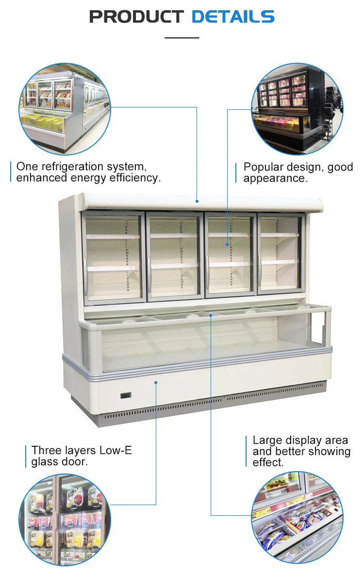 Popular Design Supermarket Commercial Combi Freezer Showcase - Buy Eco ...