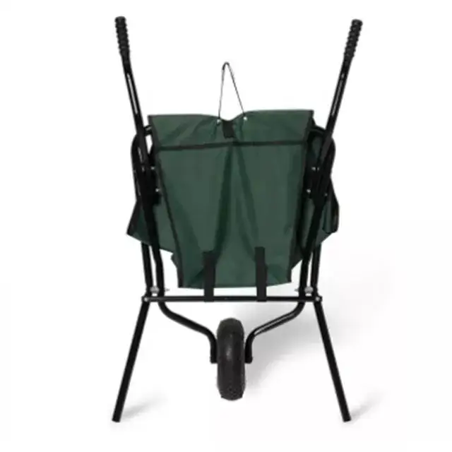 Folding Wheelbarrow Green Lightweight Garden Space Saving Foldable ...