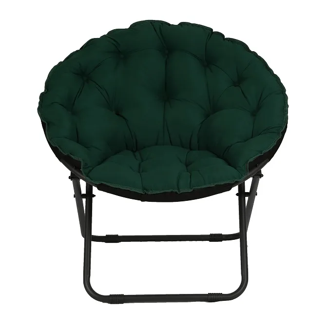 Camping Padded Cheap Large Saucer Folding Lazy Chair Moon Round Chairs ...