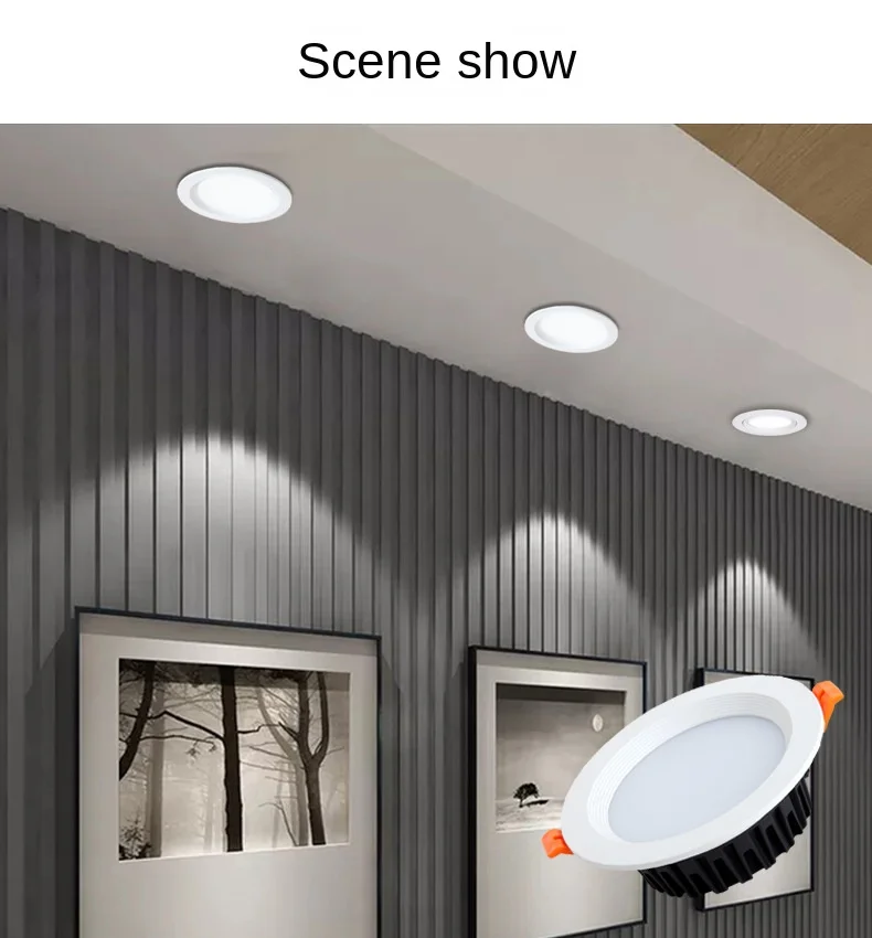 Modern 12W LED Downlight Simple Bullhole Design Flush Mounted Aluminum ...