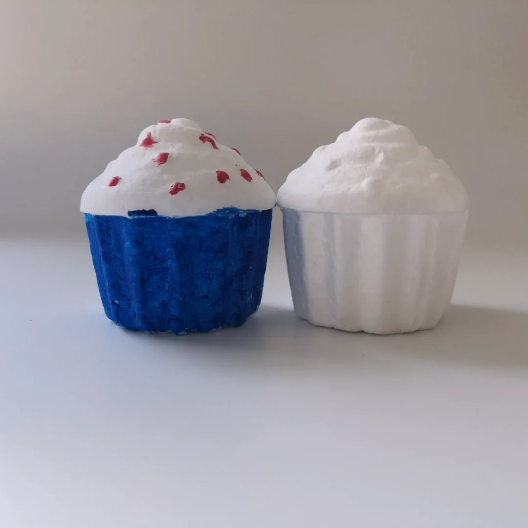 White Foam Cake Shape Cupcake Model For Kids Christmas Floral Arranging ...