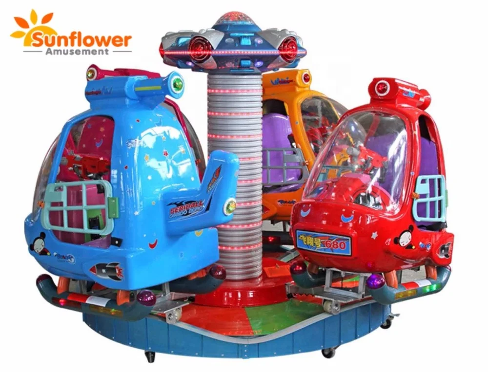 Amusement Outdoor Kiddie Ride Space Ship Carousel Theme Park Ride 4 ...