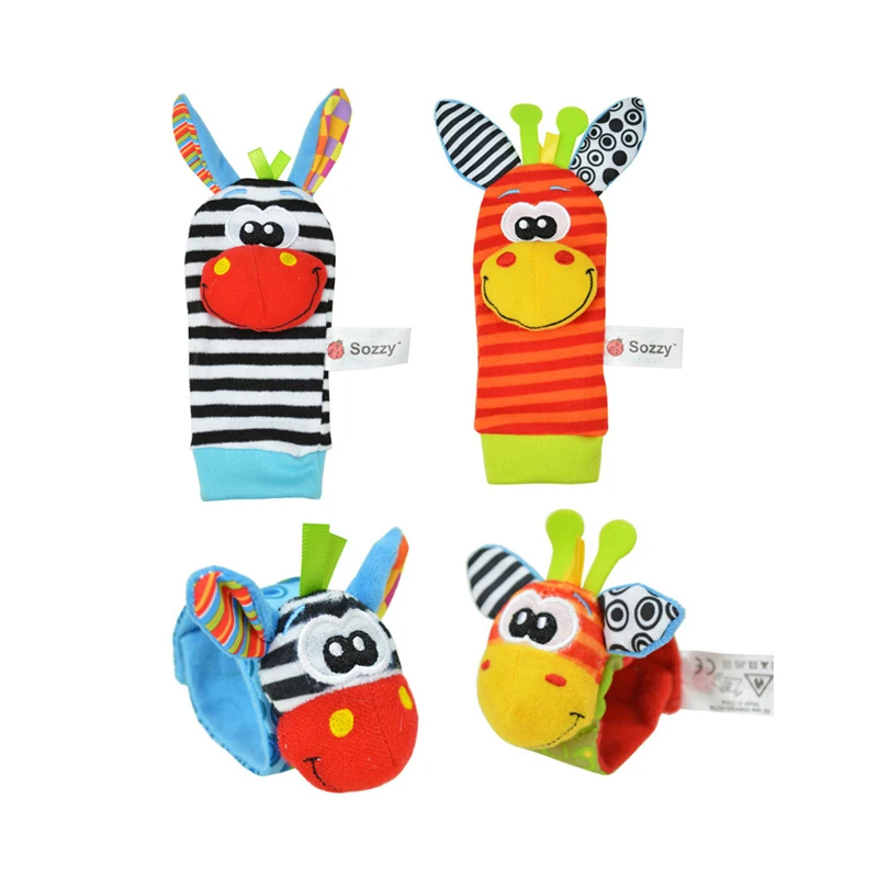 2020 Fashion Infant Baby Kids Socks Rattle Toys Wrist Rattle And Foot ...