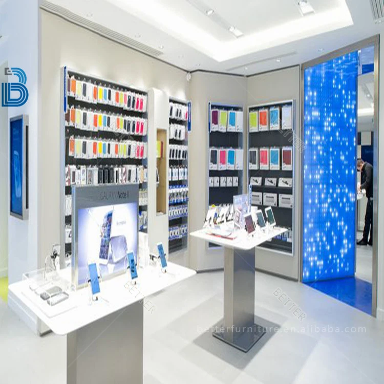 Simple Modern Computer Shop Interior Design - Laptop Display Cabinet