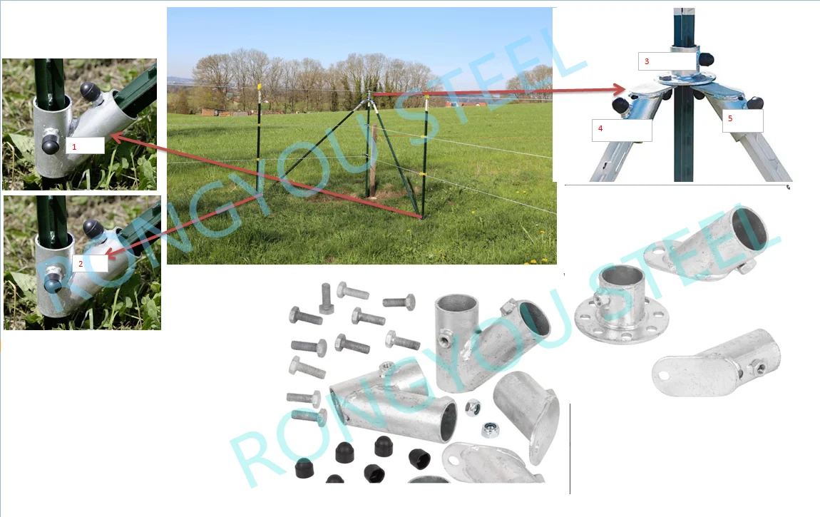 American Farm Green Painted Milk White Top With Plate 6 Ft T-post Steel ...