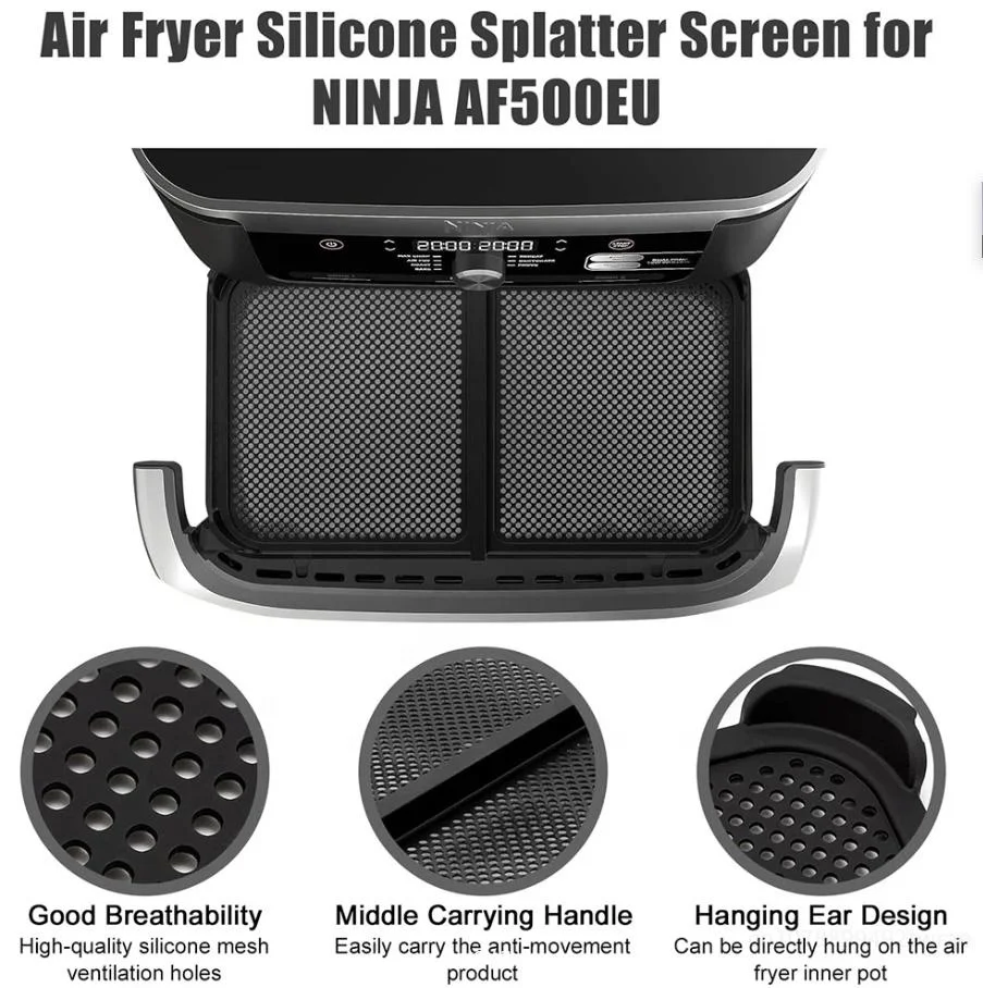 New Foldable Air Fryer Splash Guard for Ninja AF500EU Reusable Silicone ...