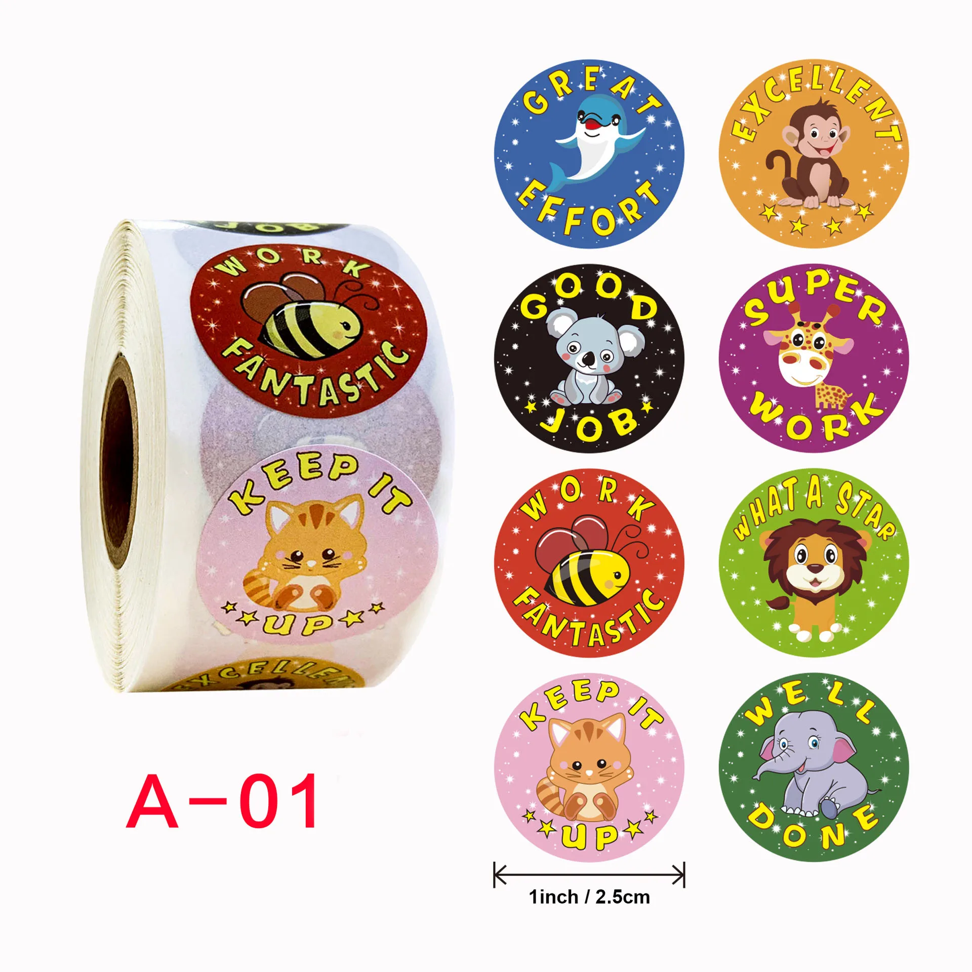 Children Cute Anime Stickers Reward Gift Stickers Custom Roll Label ...