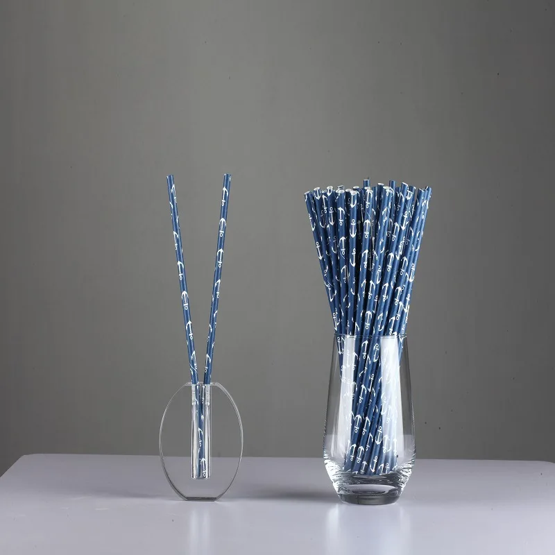 Double-Straw Custom Party Paper Straws Individually Packaged Degradable ...