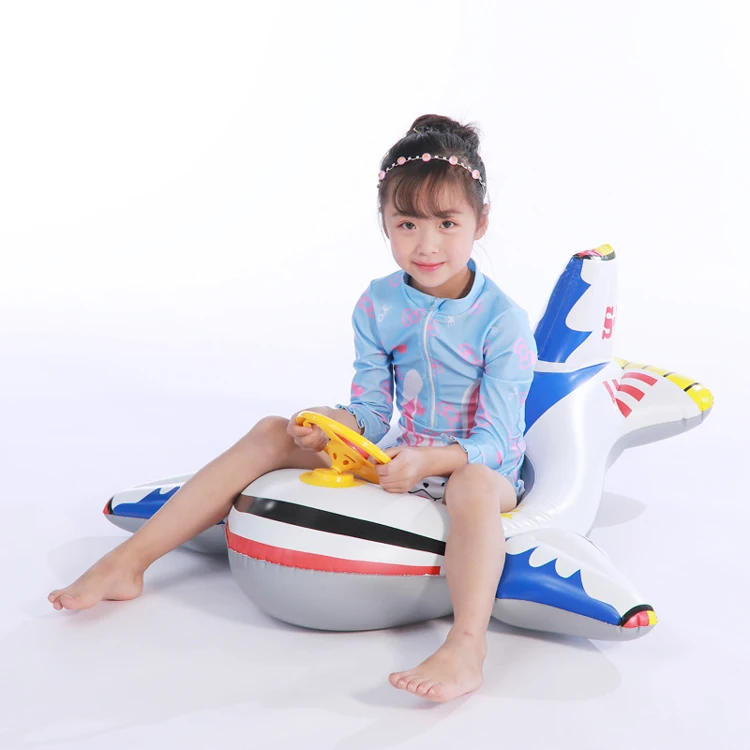 Pvc Cartoon Water Floating Pool Toy Inflatable Airplane Pool Float For ...