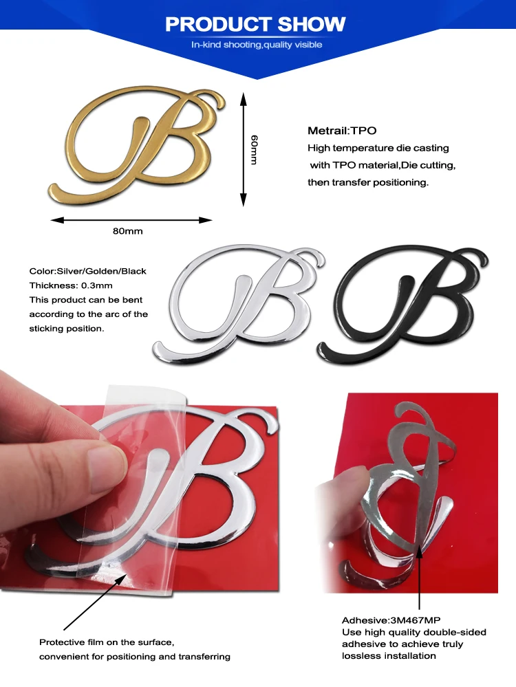 3D Soft Plastic Label Sticker Emblem - Chrome Emblems