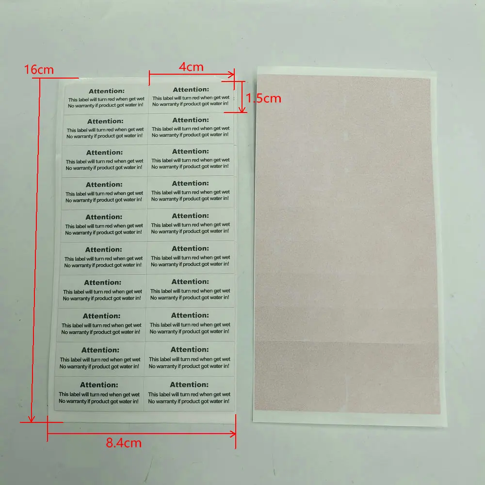 Water Ingress Detection with Red Sticker Labels - 100pcs
