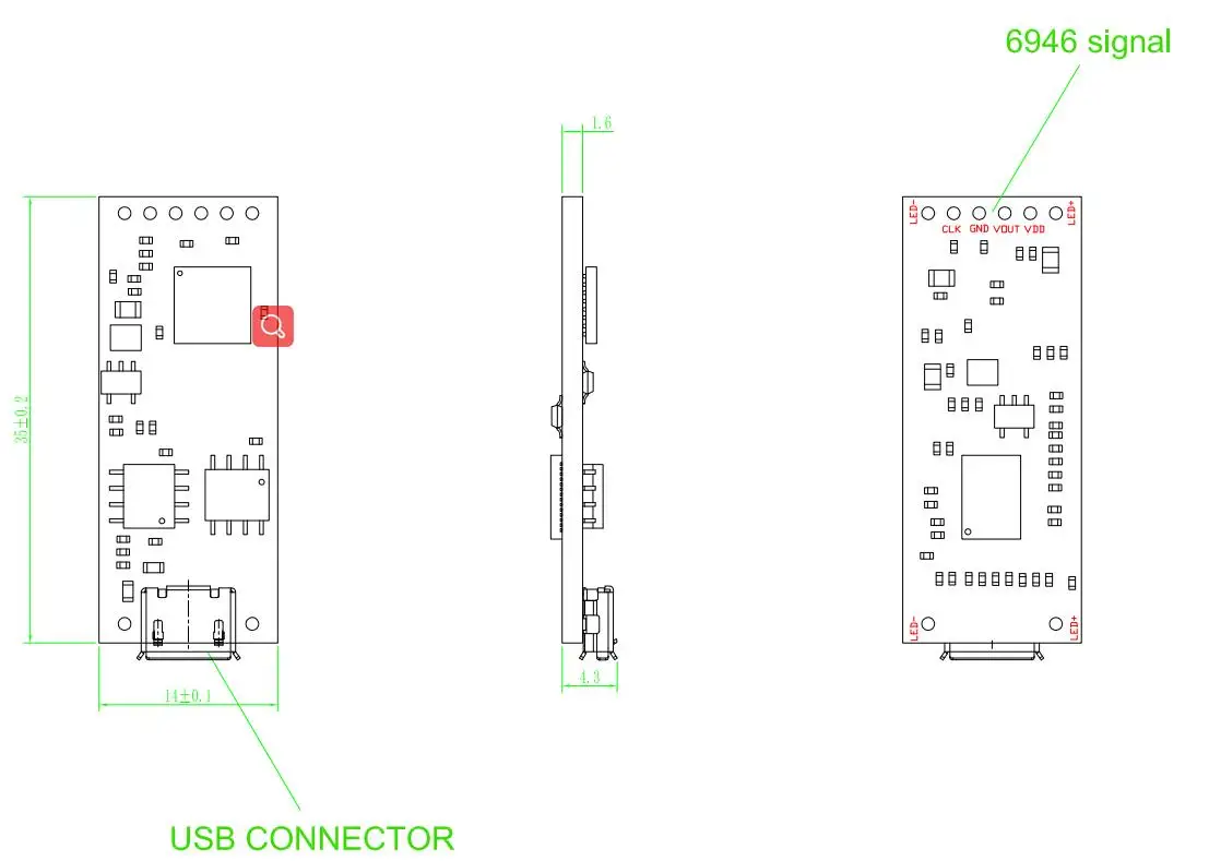 16W-pixel endoscope main control board color OV6946/OV6948 camera usb2 ...