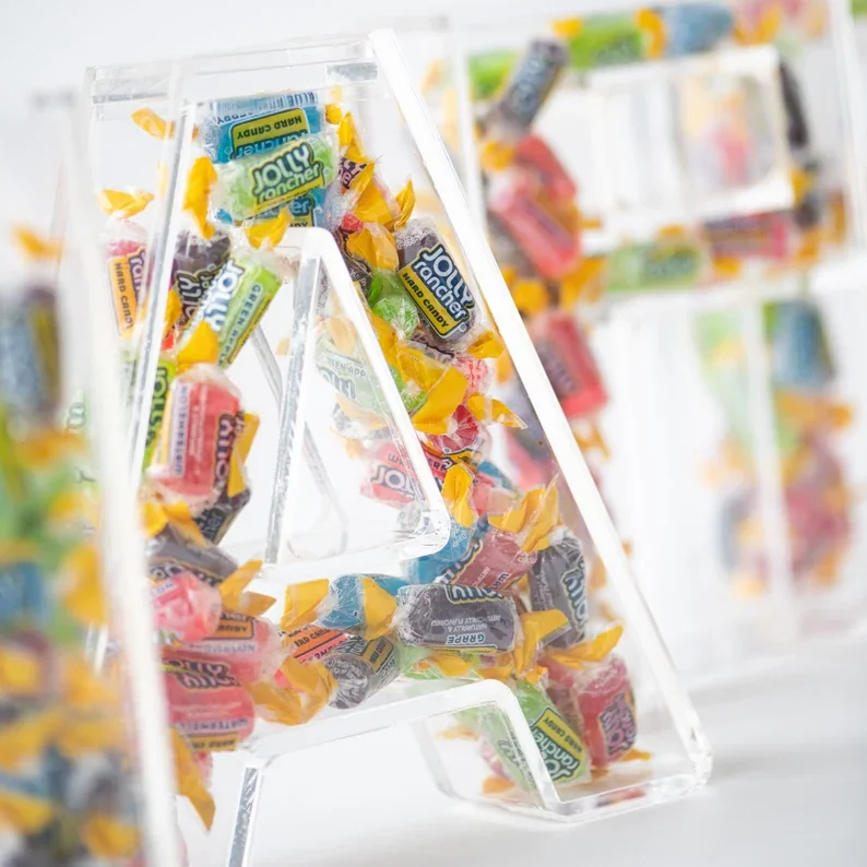 Acrylic Initial Candy Letter - Customizable Fillable Letters