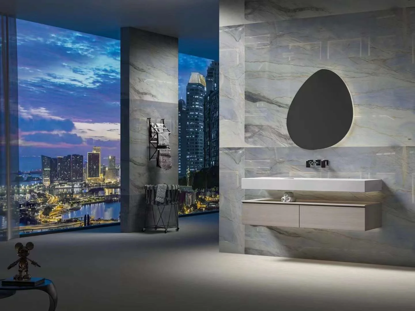 Natural Ocean Blue Marble Wall Panel Flooring Tiles Bathroom Table Top ...