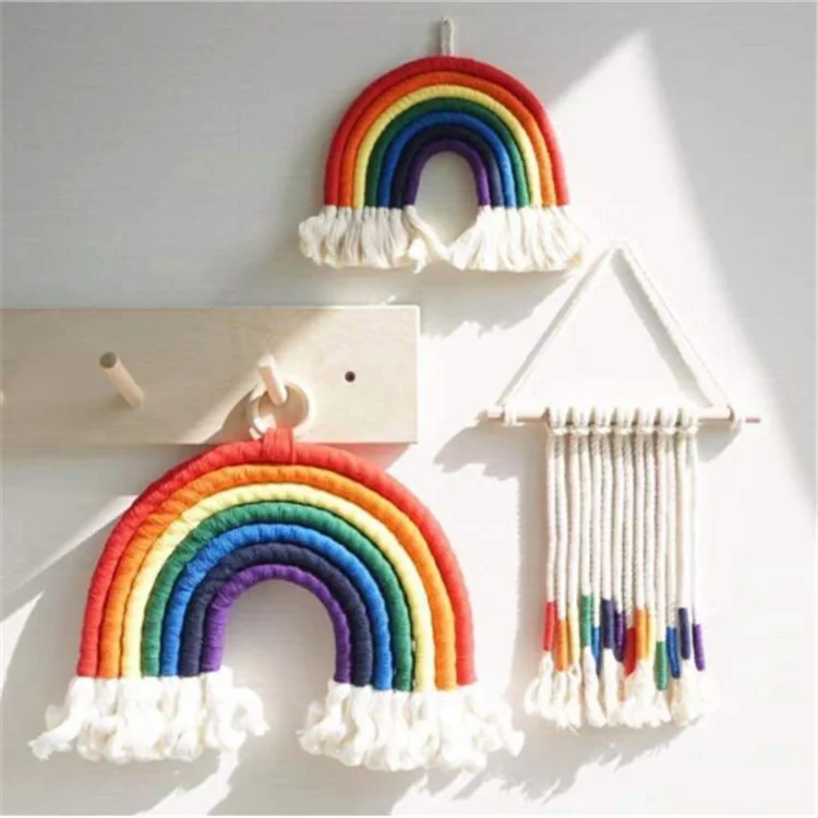 Rainbow Wall Decor Macrame Wall Hanging For Nursery,Decorative Rainbow ...