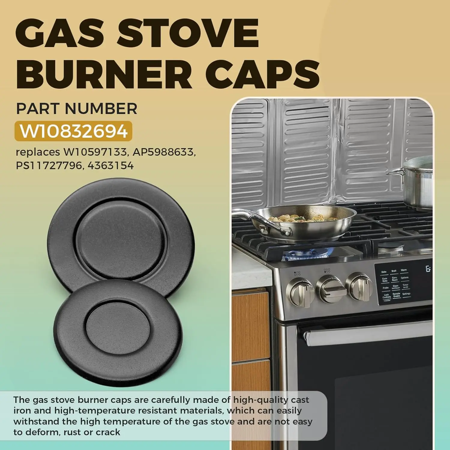 High Temperature Iron Gas Stove Burner Caps for Household Appliance Gas ...