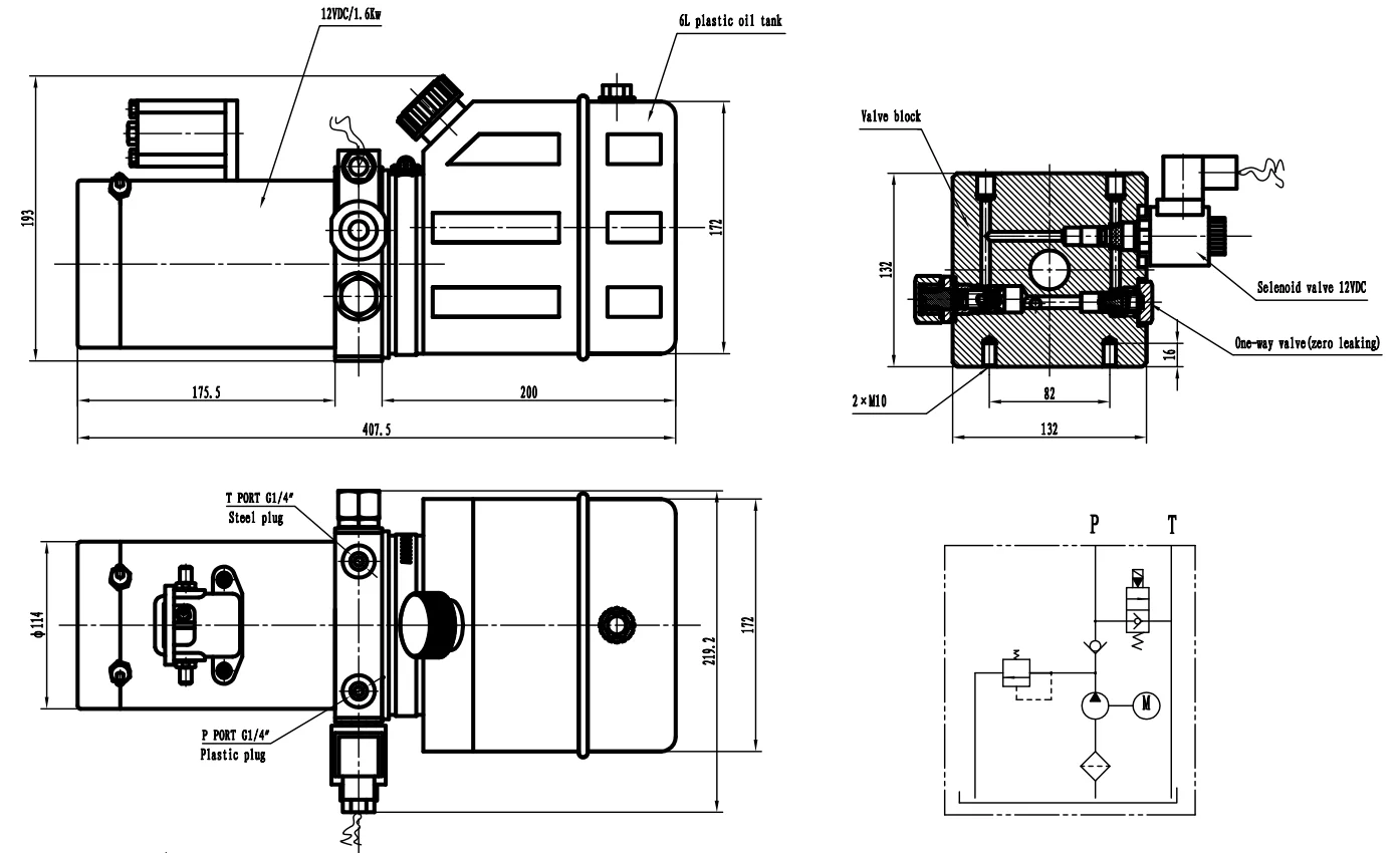 Standard Hydraulic Power Unit With12/24 Vdc Solenoid Valve Volt - Buy ...