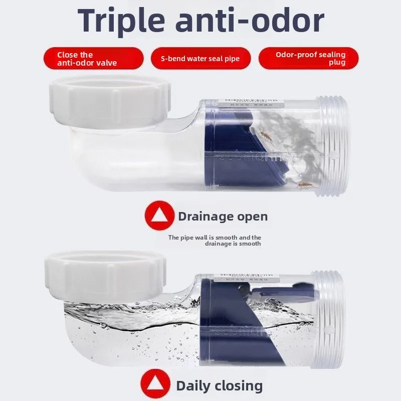 Modern and Simple No-Drill Horizontal Visible Drain for Bathroom Sink ...
