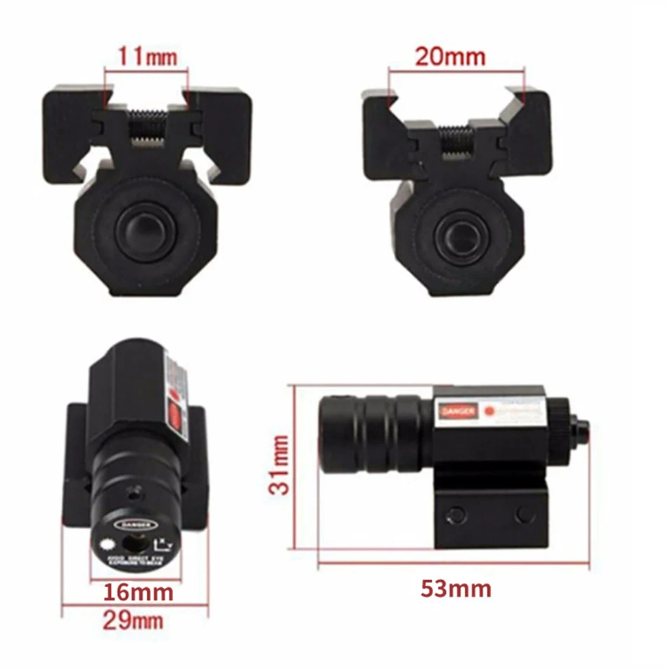 SYQT Mini Adjustable Compact Red Dot Laser Sight for Hunting