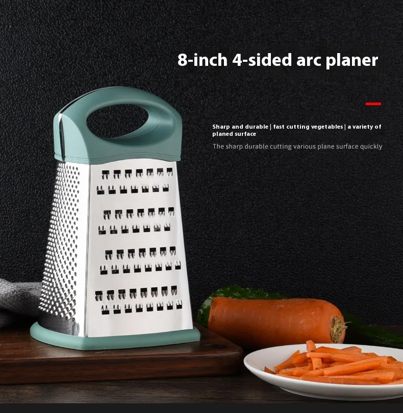 8-Inch 4-Sided Stainless Steel Grater Multi-Functional Vegetable Cutter ...