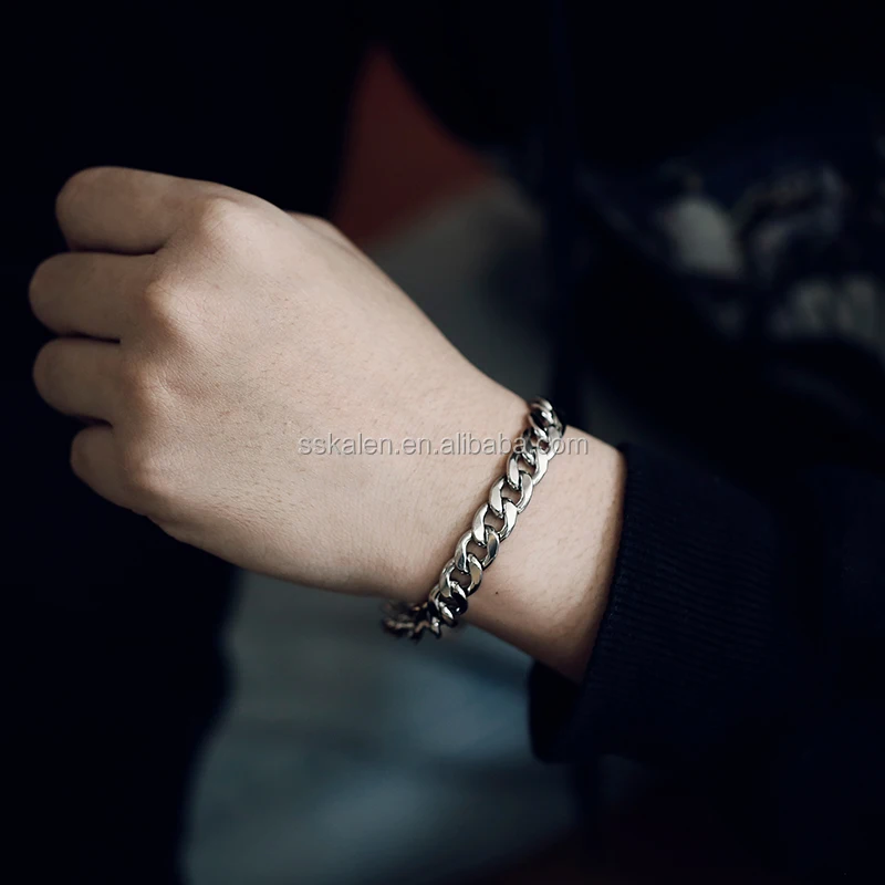 Men Hand Chains Simple Fashion Steel Bracelets - Buy Slim Chains ...