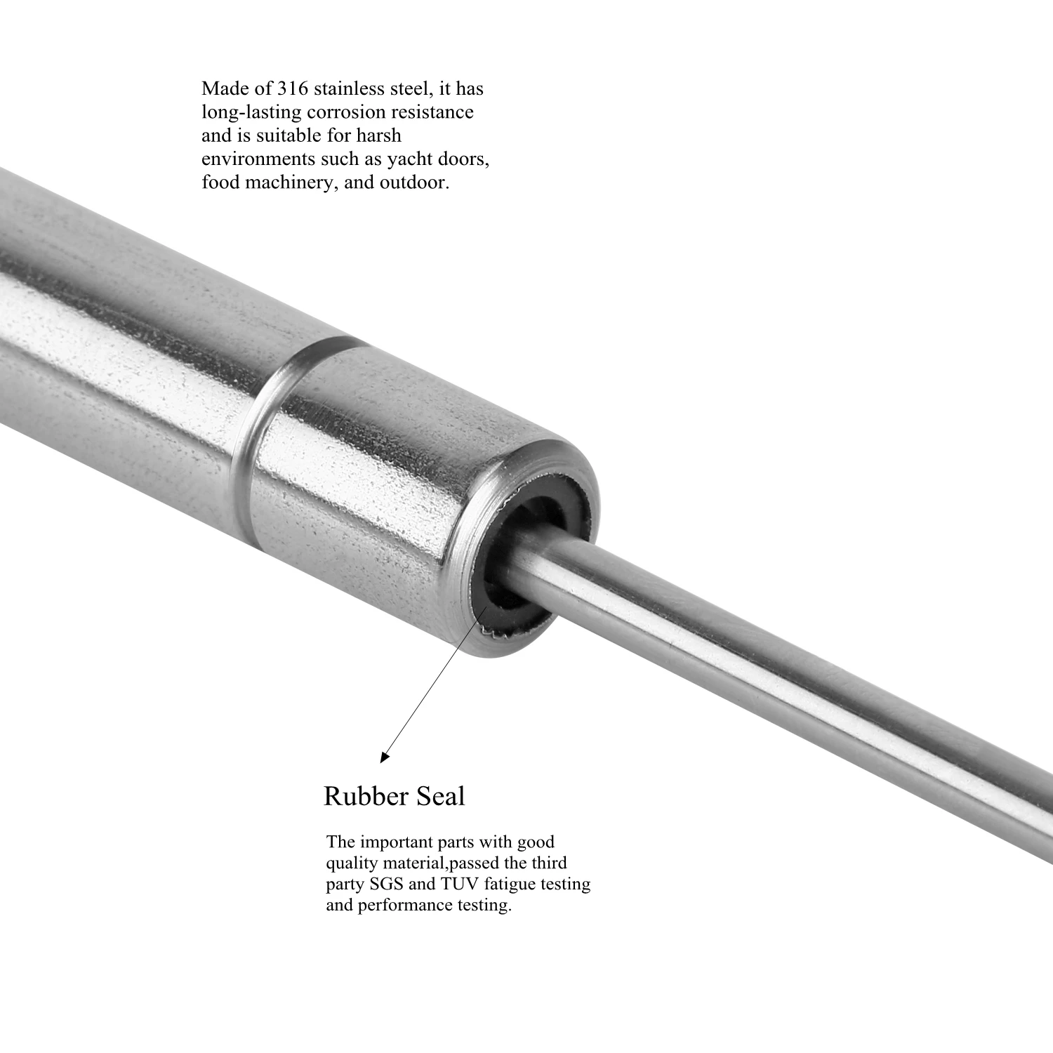 Stainless Steel Gas Springs & Struts for Corrosive Environments
