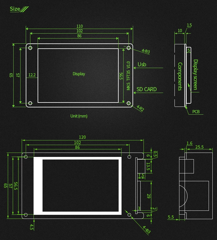 Makerbase Mks Tft35 V1.0 Touch Screen Smart Display Controller 3d ...