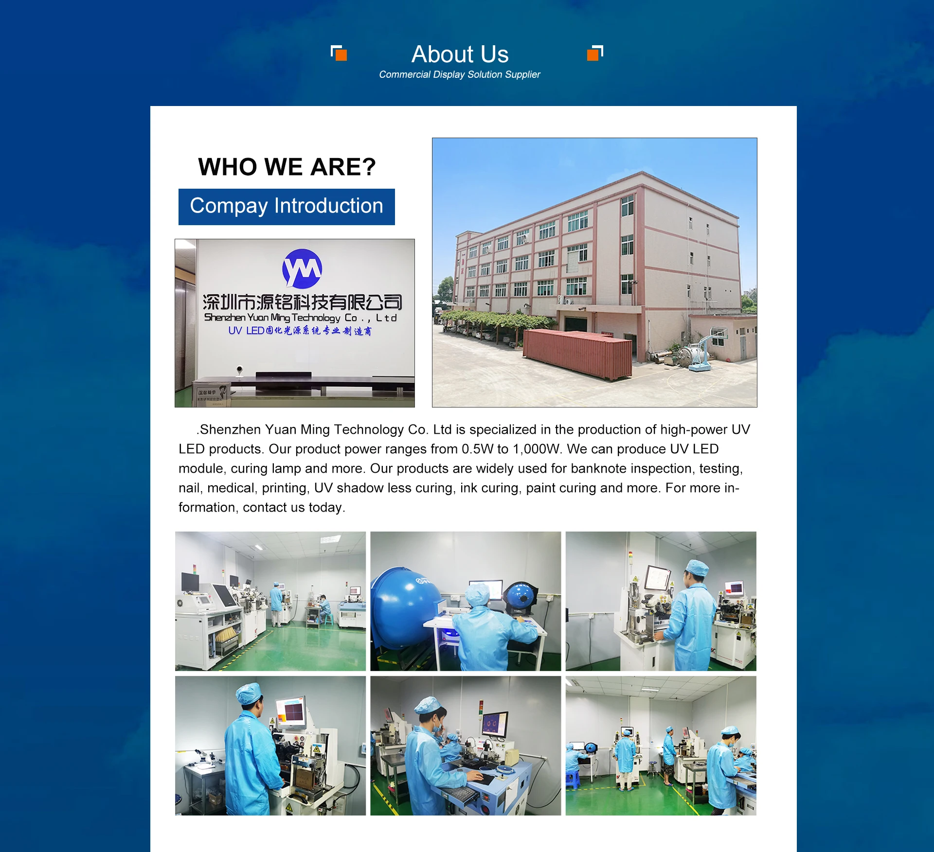 Shenzhen YM Technology Co., Ltd. - UV LED/ Curing equipment/ UV LED ...