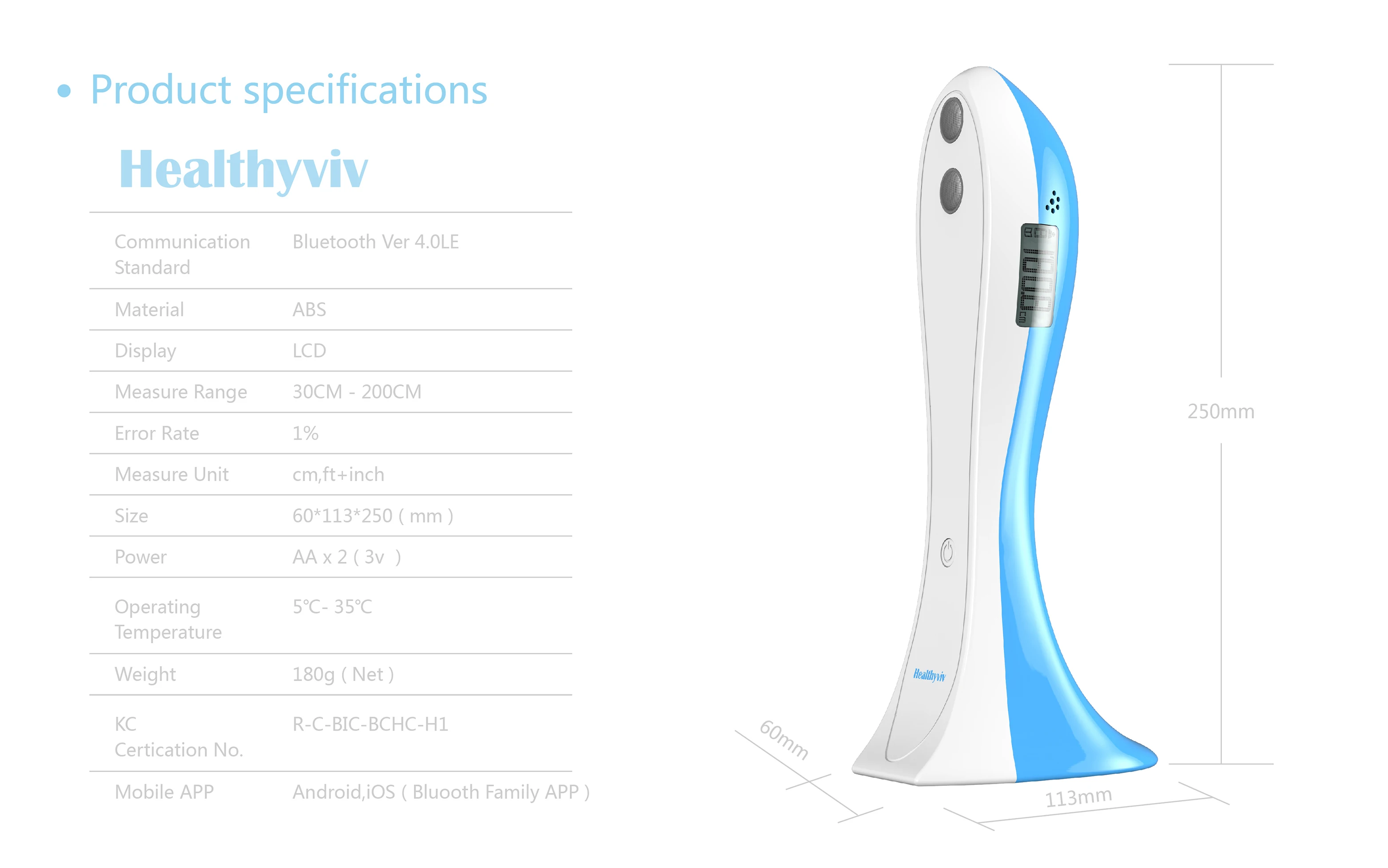 Ultrasonic Height Measure Baby Height Meter Digital Height Measurement ...