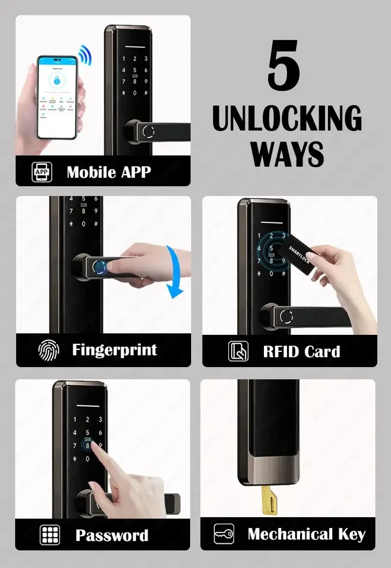 Euro mortise smart door lock Wooden door tuya Wifi BLE TTlock wifi 5572 ...