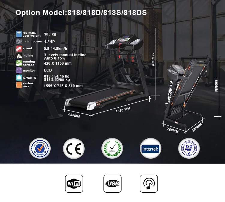 Lijiujia Fast Track Exercise Machine Multi Gym Home Treadmill Machine ...