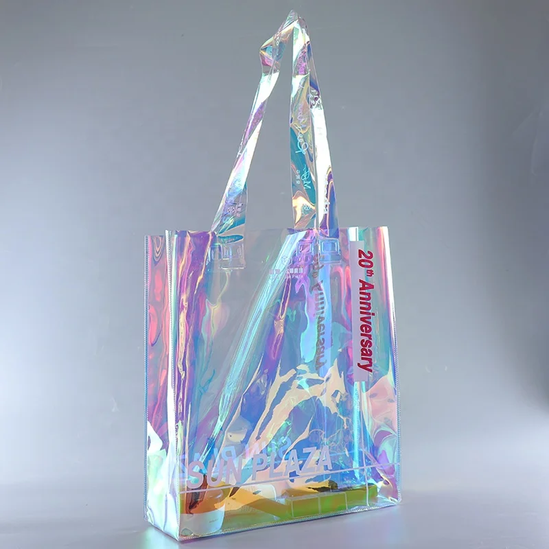 Waterproof Clear Thick Pvc Vinyl Shopping Bag Customized Shinny Pvc Bag ...
